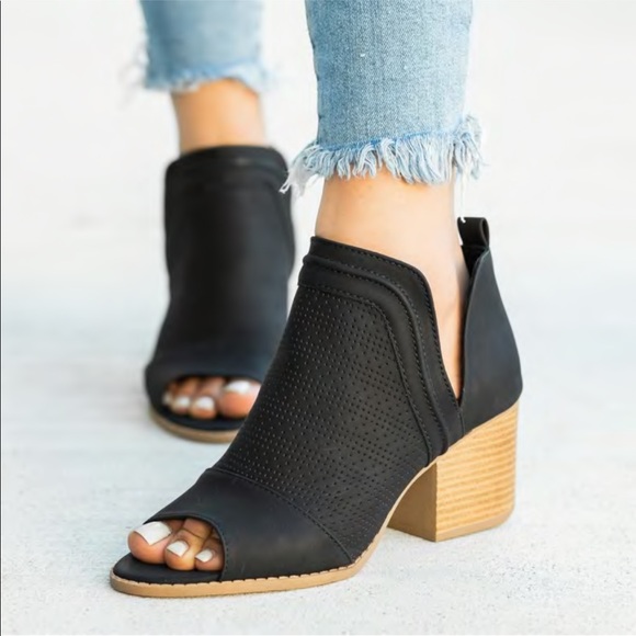 Shoes | Deep Side Cut Out Bootie | Poshmark